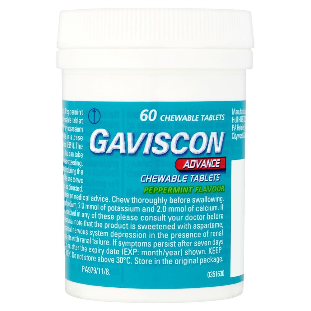 Order gaviscon advance chewable tablets 60 tab Online